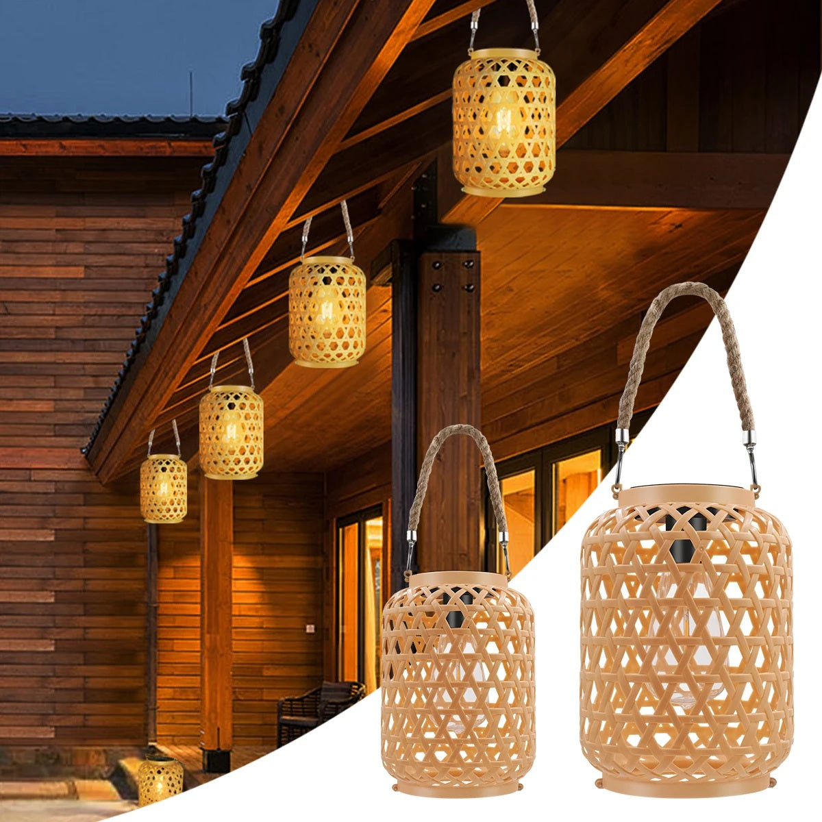 RavaLuna – Rattan Solar Lantern Light for Garden